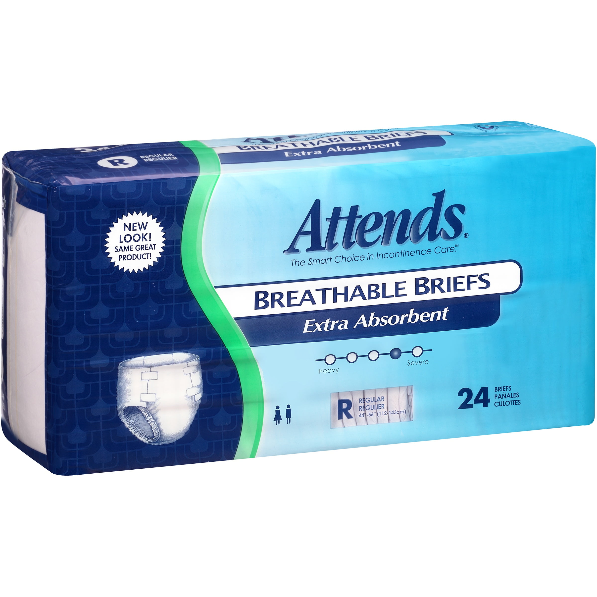 BRBX25 Attends® Extra Absorbent Briefs Regular, 24 Count - Walmart.com