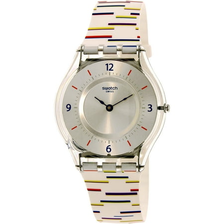 Swatch Women's Skin SFE108 Multicolor Rubber Swiss Quartz Fashion Watch ...