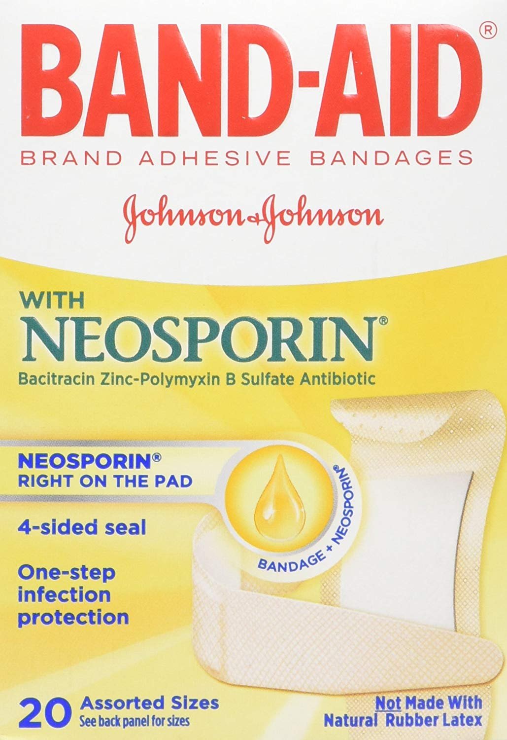 BAND-AID With Neosporin Bandages Assorted Sizes 20 Each (Pack of 3 ...