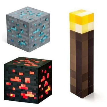 Minecraft LED Light Set: 12 Inch Rechargeable Torch & 7 inch Color ...