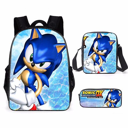 3pcs 3d Print Super Sonic Backpack Shoulder Bags Pencil Case | Walmart ...