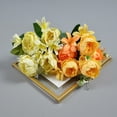 5 Head Exquisite Peony Handheld Bouquet Silk Flowers for Wedding Home ...