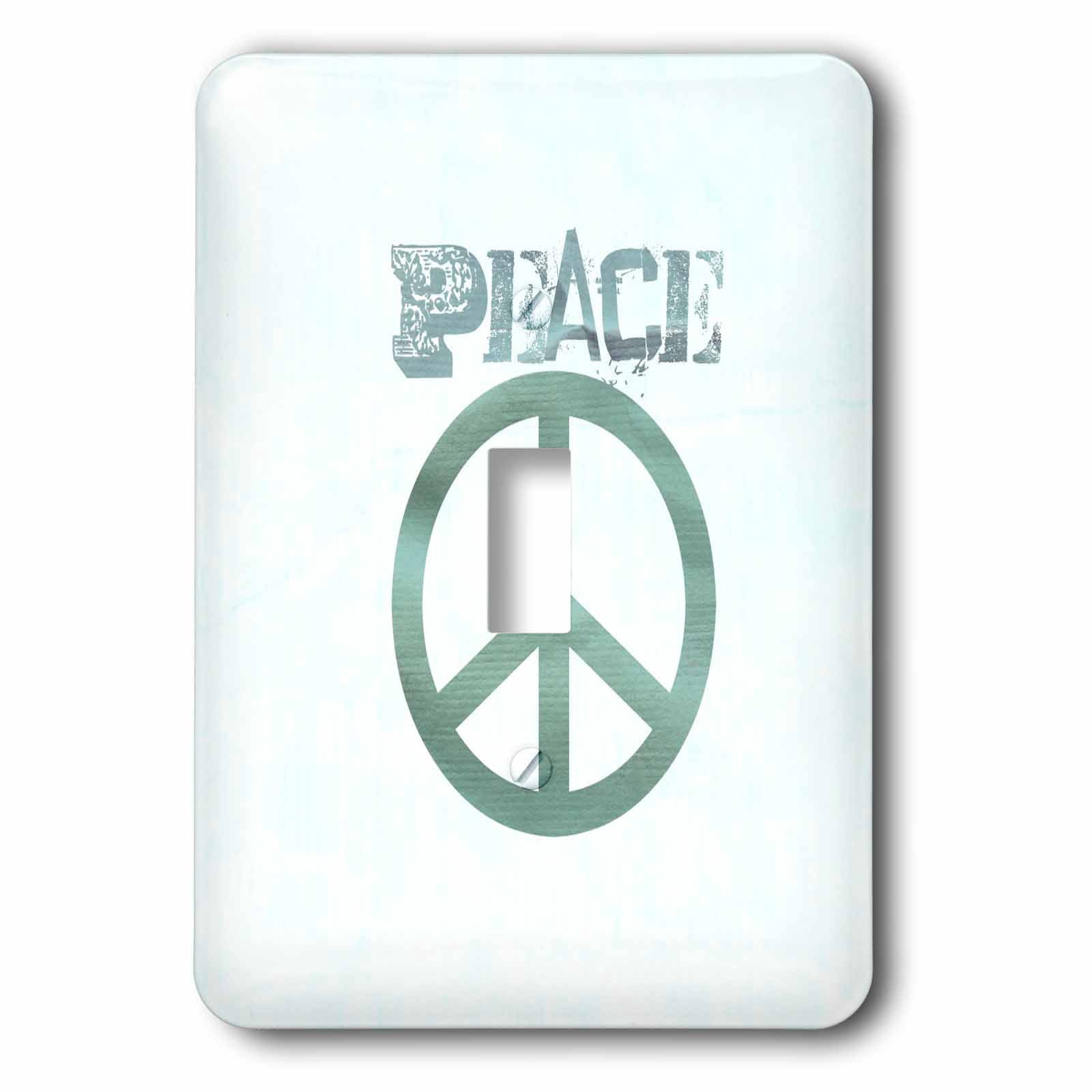 3dRose Turquoise Peace Sign Symbols Spirituality - Single Toggle Switch ...