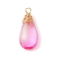 50pc Transparent Glass Pendants with Real 18K Gold Plated Copper Wire ...