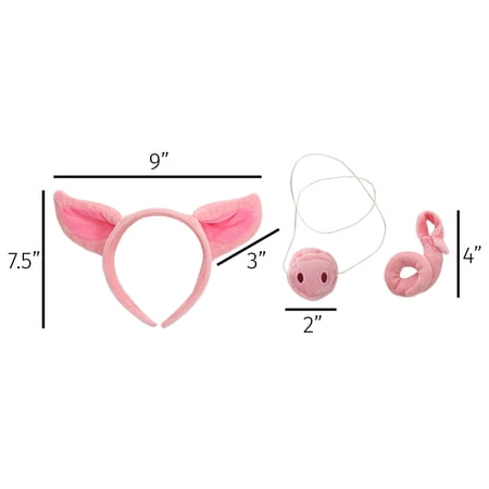 Pig Ears Costume Headband With Pig Nose And Tail By Elope | Walmart Canada