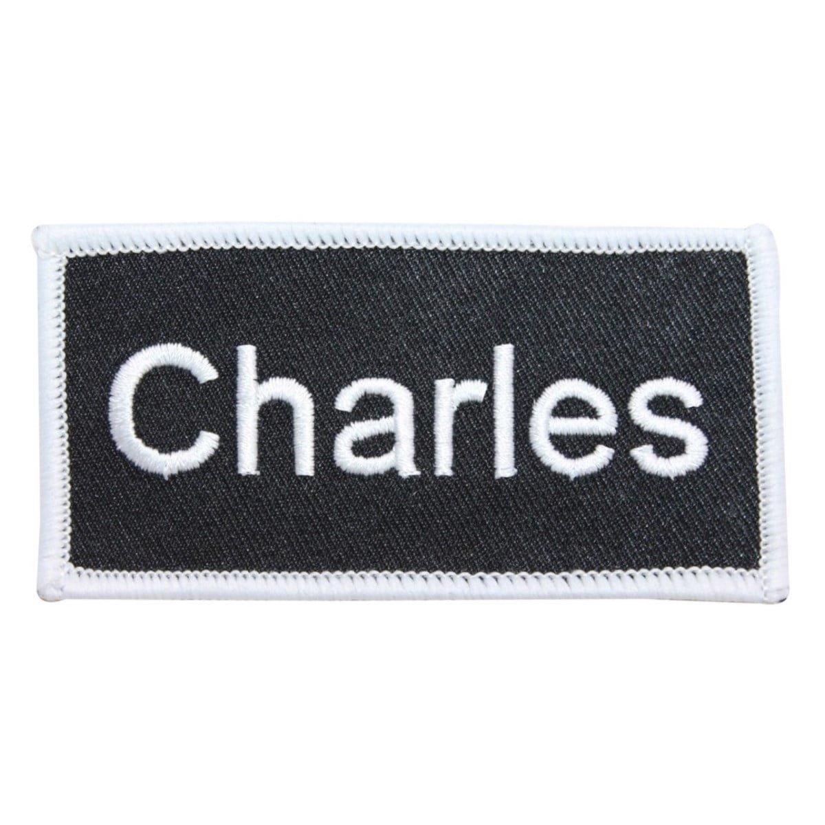 Charles Name Tag Patch Uniform ID Work Shirt Badge Embroidered Iron On ...