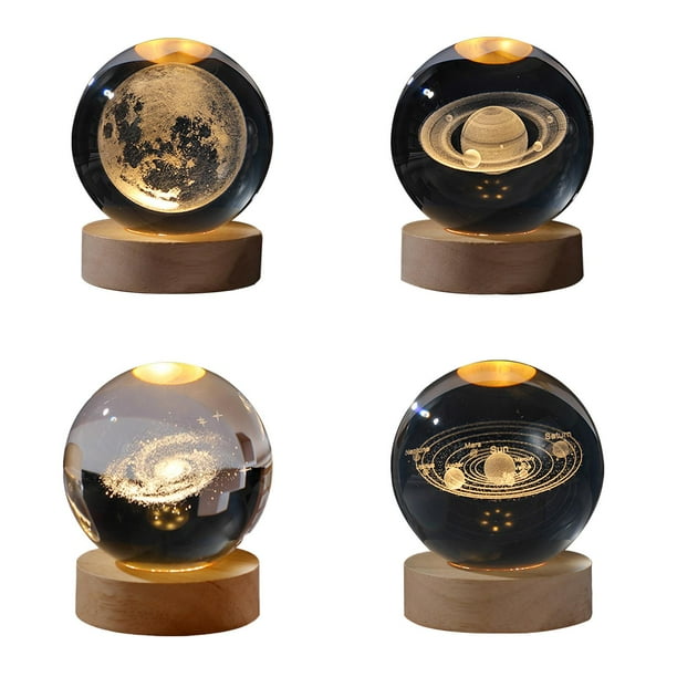 3D Solar System Crystal Ball with LED Lighting, Solar System Model ...