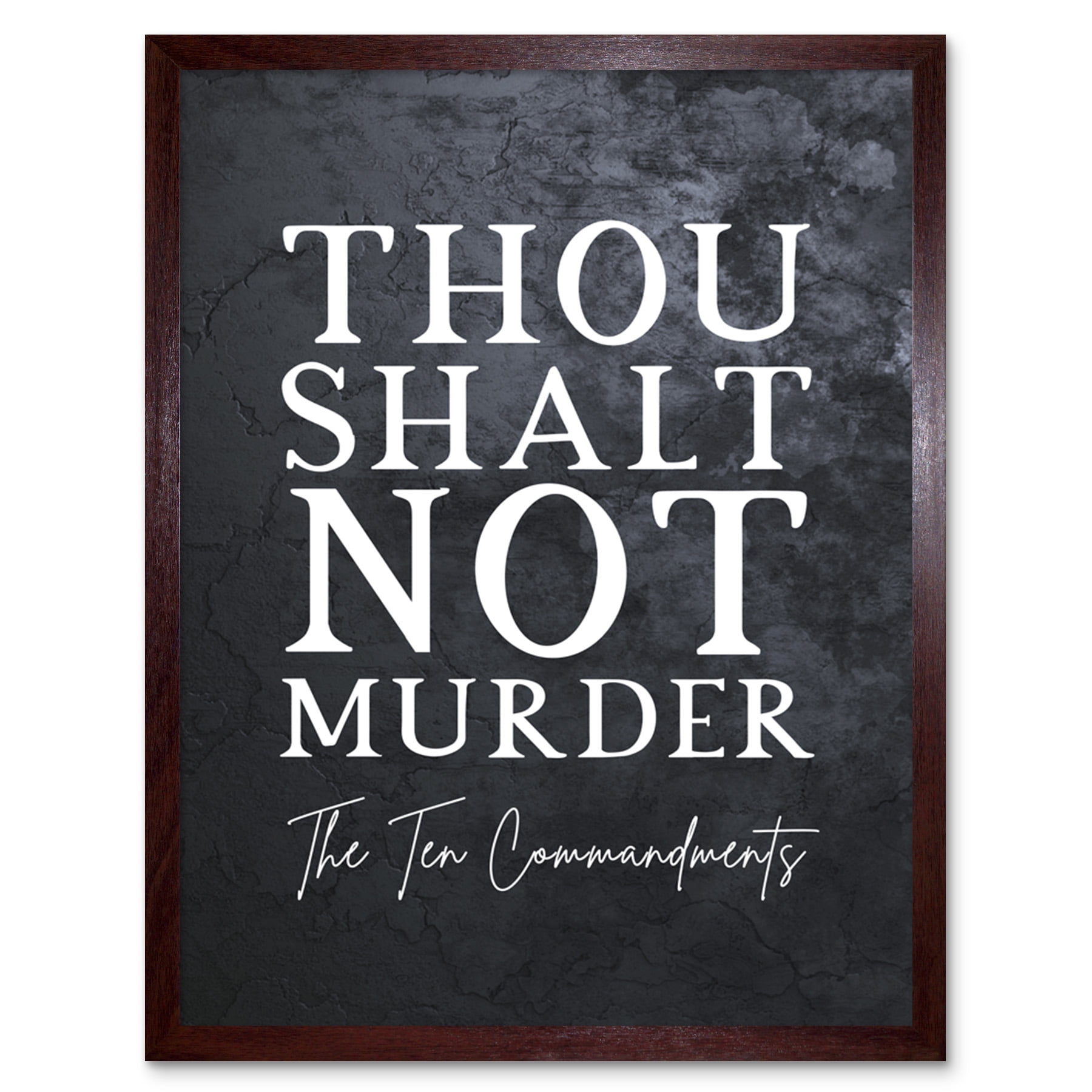 Ten Commandments Thou Shalt Not Murder Christian Bible Verse Quote Scripture Typography Art ...