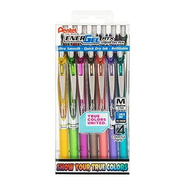 Pentel EnerGel RTX Retractable Liquid Gel Ink Pen, (0.7mm) Medium, Assorted Ink, 20 Pack ...