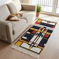 Entryway Door Mat 2'x 4', Yellow Red Blue Geometric Non Slip Washable ...