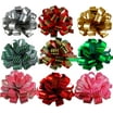 "Holiday Assorted Christmas Gift Pull Bows - 5"" Wide, Set of 9, Red ...