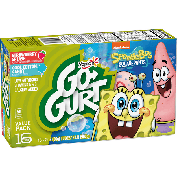 Yoplait Go Gurt Low Fat Yogurt Spongebob Squarepants Variety Pack 32 Oz