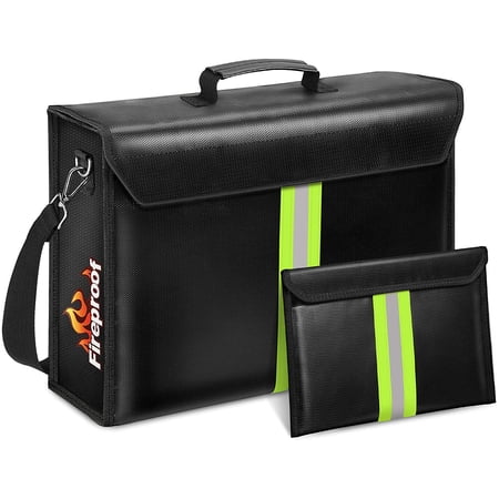 Fireproof Document Bag with Money Bag, 17 x 12 x 5 Inches Waterproof ...