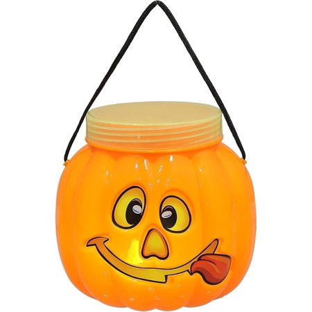 Halloween Light Up Pumpkin Bucket Pumpkin Candy Bucket With Led Candle ...