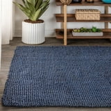 JONATHAN Y NRF102D-3 Pata Hand Woven Chunky Jute Navy 3 ft. x 5 ft ...