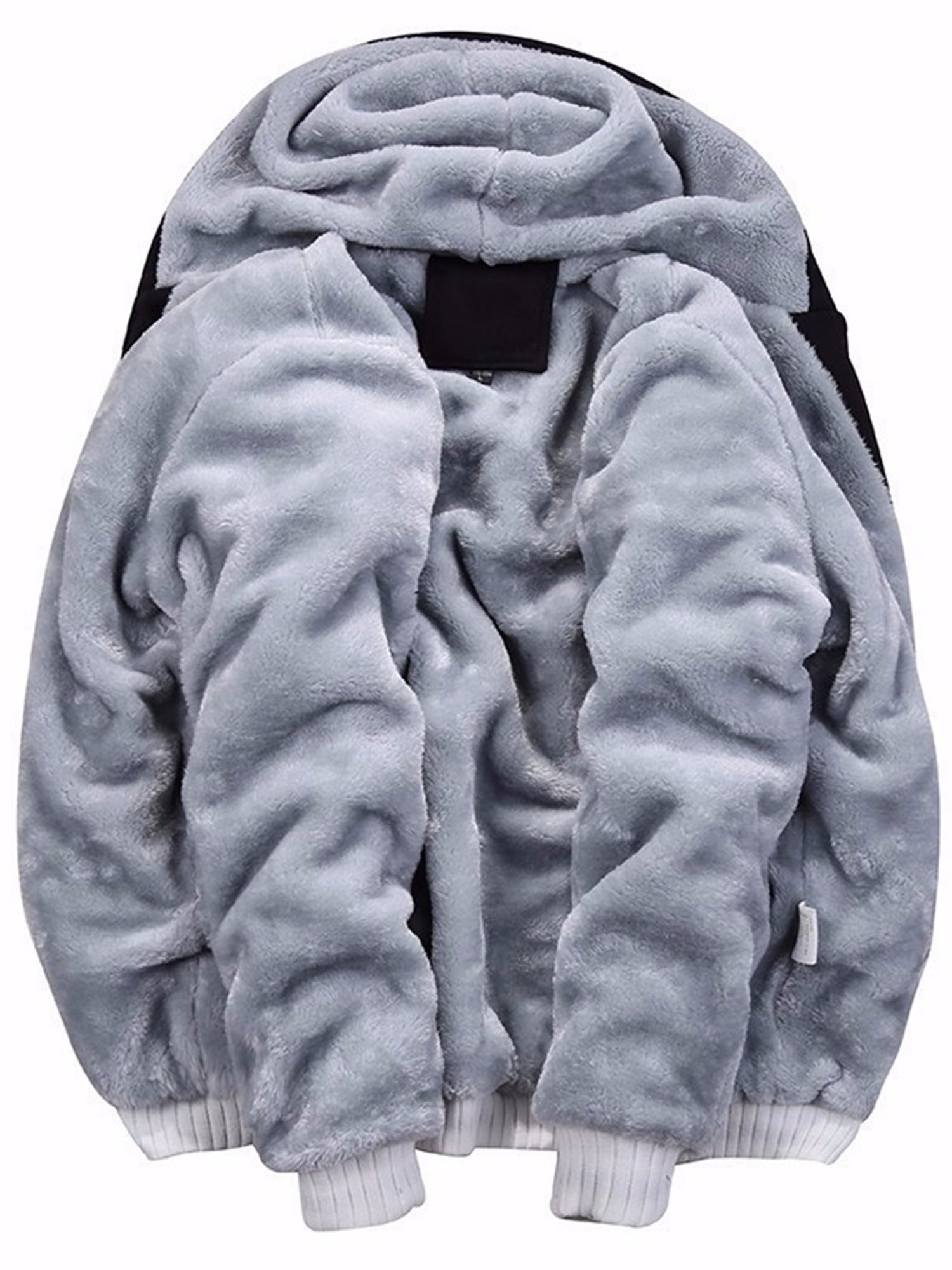 Beiwei Winter Thermal Jacket for Men With Pockets Hoodies Thick Fleece ...