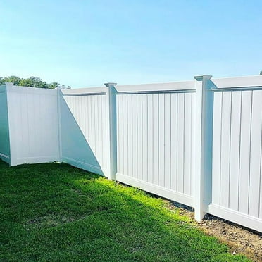 Privacy Fence Panels 6ft.H x 6ft.W WHITE Vinyl Full set of 2 Pcs ...