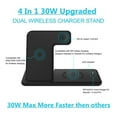 30W Fast Wireless Charger Stand For Phone Watch 4 In 1 Foldable ...