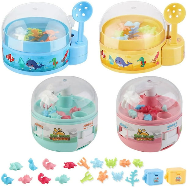 4 Pcs Mini Dinosaur Claw Machine Toys Small Fish Catcher Stuff Toy with ...