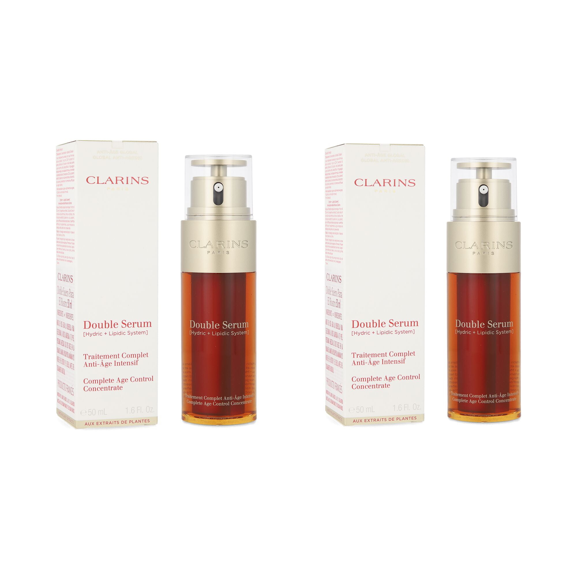 Paquete 2x1 Tratamiento anti edad Serum Facial Doble Suero Clarins 50ml | Walmart en línea