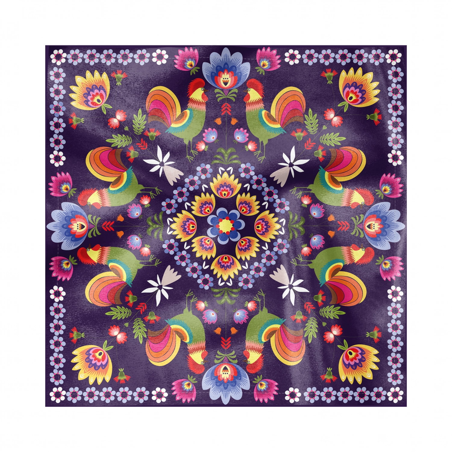 Polish Folk Art Decorative Napkins Set of 4, Traditional Motif with ...