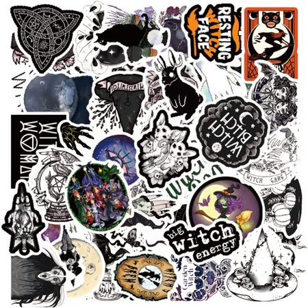 HEIBIN Witch Stickers, Magic Aesthetic Stickers, Water Bottle Laptop ...
