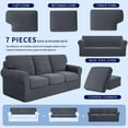 Subrtex Sofa Slipcover Sets 7 Pieces Stretch Couch Cover Backrest ...