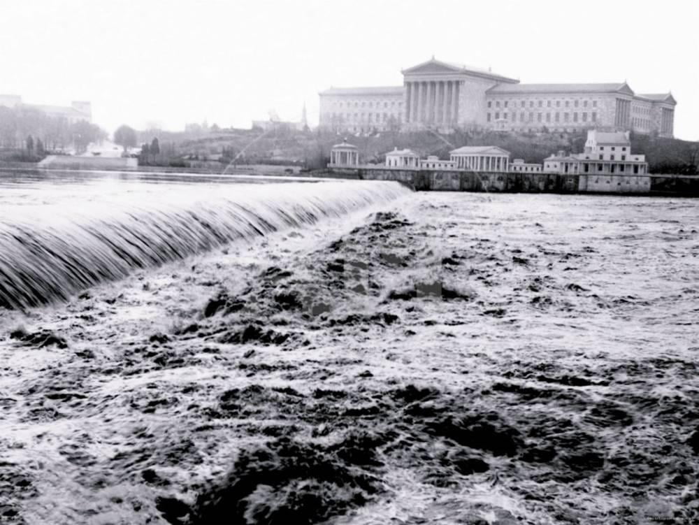Waterfalls with Art Museum in Distance, Philadelphia, Pennsylvania ...