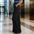 DPTALR Women's Solid Color High Waist Wide Leg Casual Pants,Black,Women ...