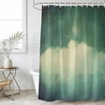 Green Starry Sky Bathroom Shower Curtains with 12 Hooks Polyester ...