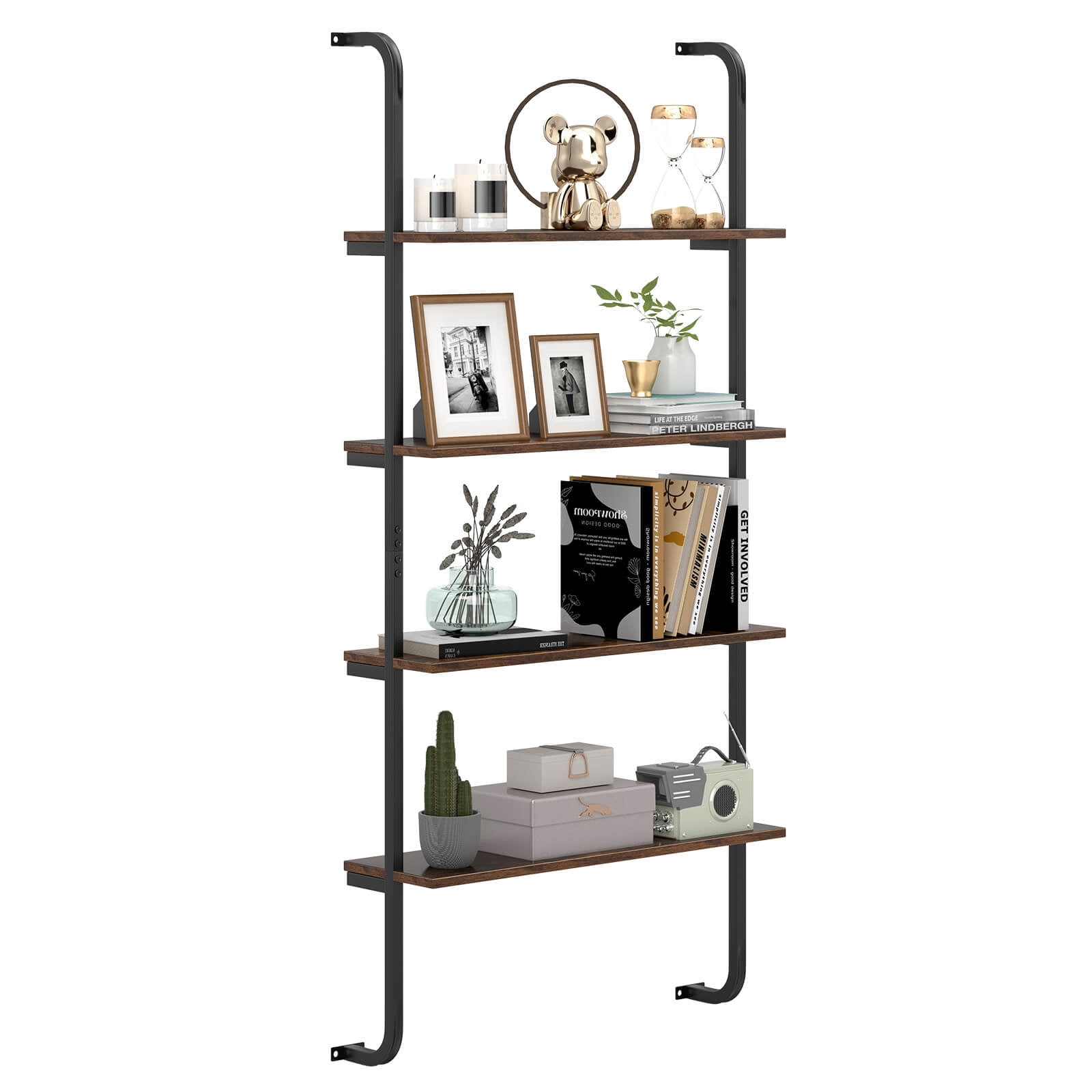 Click here for Costway 1 Pcs 4-Tier Wall-Mounted Ladder Shelf Dis... prices