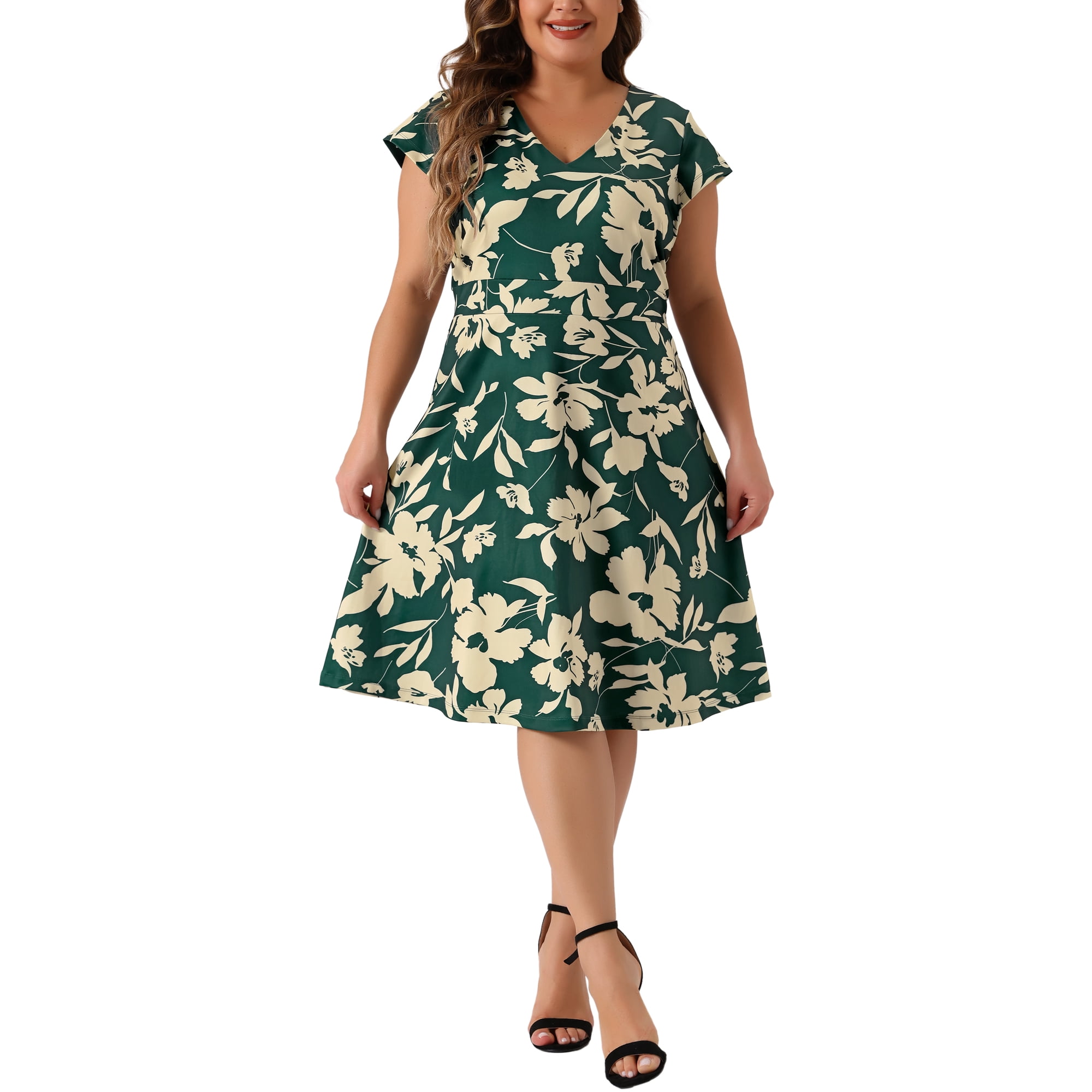 Click here for Grace & Grandeur Womens Plus Size Dresses Deep V N... prices