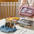 2-Compartment Adult Lunch Box with Utensils, Microwave Safe Bento Box ...