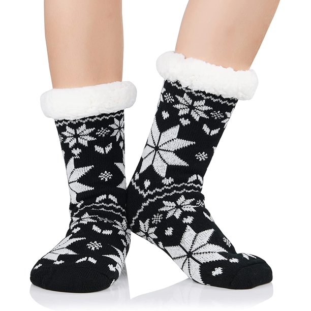 Zando Womens Warm Fuzzy Slipper Socks Fluffy Sherpa Fleece Socks Cozy