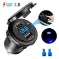 LYTiang 12V QC3.0 USB Car Fast Charger Socket Power LED Voltmeter Car Charging Port 12v 12v Plug ...