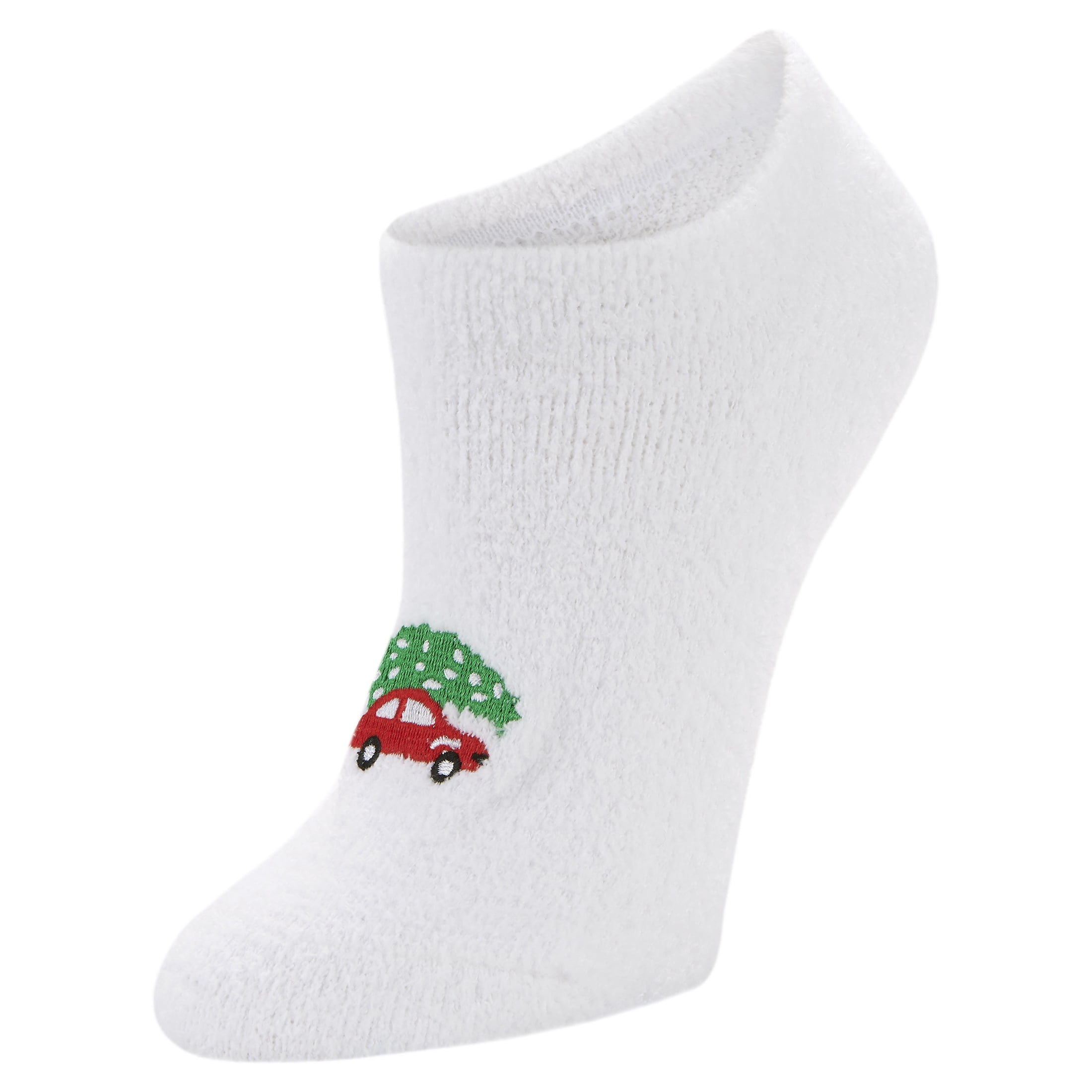 Airplus Holiday Aloe Infused Footie socks, White Tree Truck, Women's 5 ...