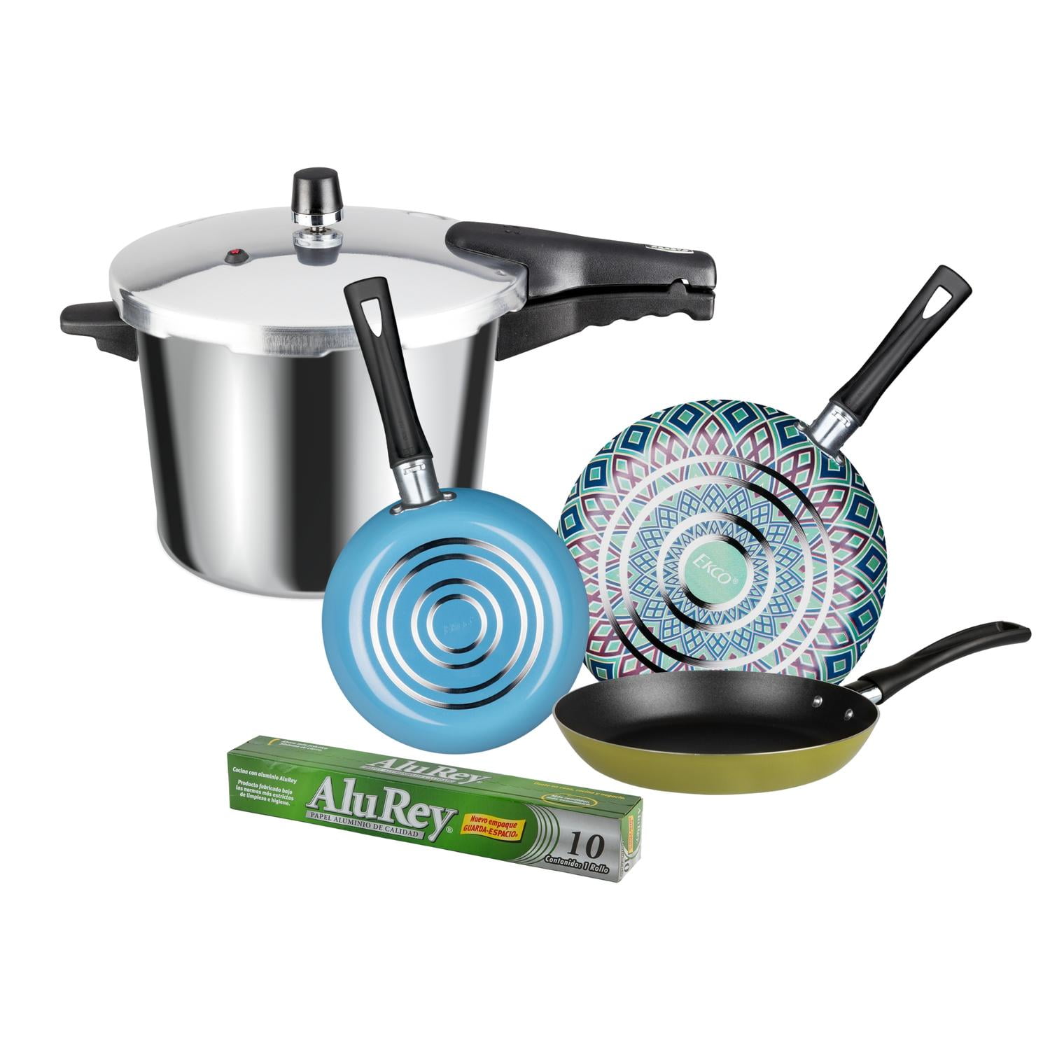 Juego de Olla Express Presto 8 litros con Juego de Sartenes Ekco gris Grande | Walmart en línea