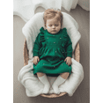 BemeyourBBs﻿ Toddler Baby Girls Green Knitted Dress Ruffle Trim Pearl ...