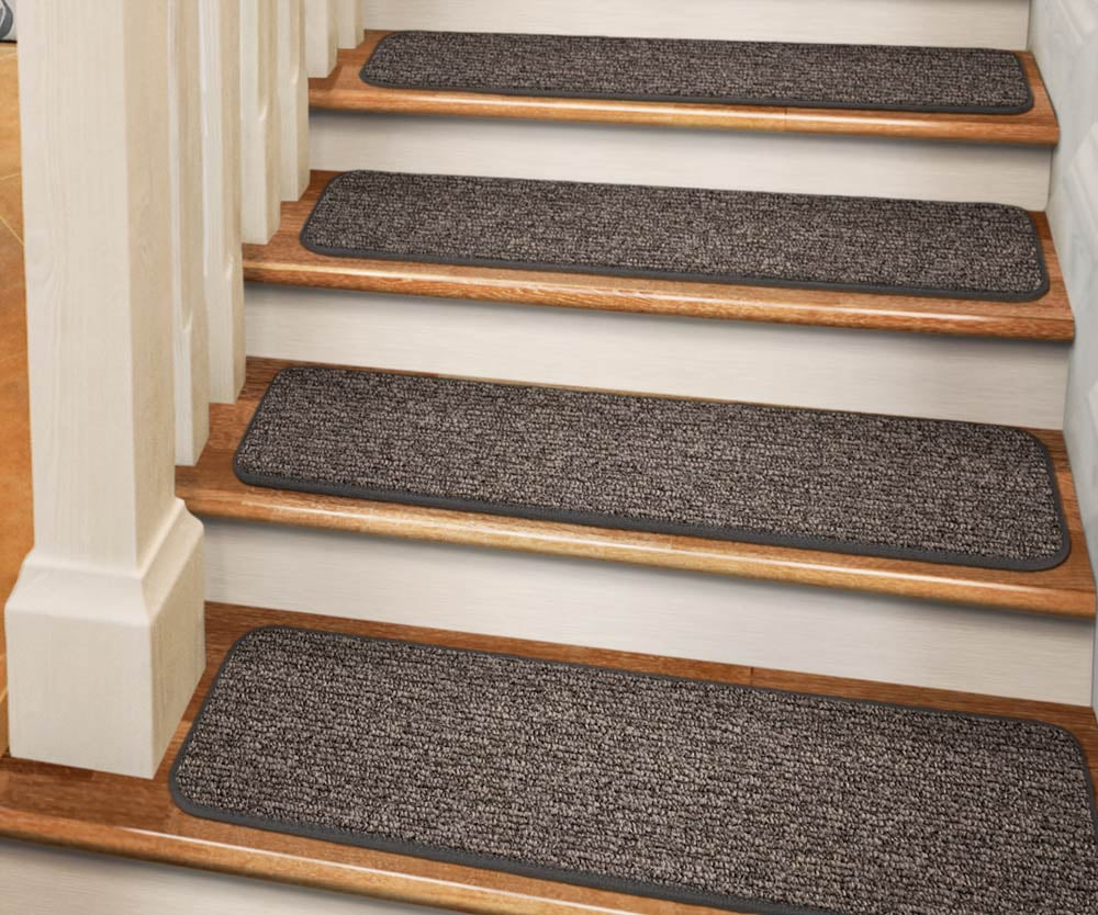 Set Of 15 Tape Down Carpet Stair Treads Pebble Gray 9 In X 36 In Set Of 15 Tape Down Carpet Stair Treads Pebble Gray 9 In X 36 In