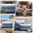 2 Pack Outdoor Waterproof Throw Pillow Covers,Abstract Gradient Blue ...