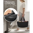 3 Section Laundry Sorter with Removable Bags, 120L Rolling Vertical ...
