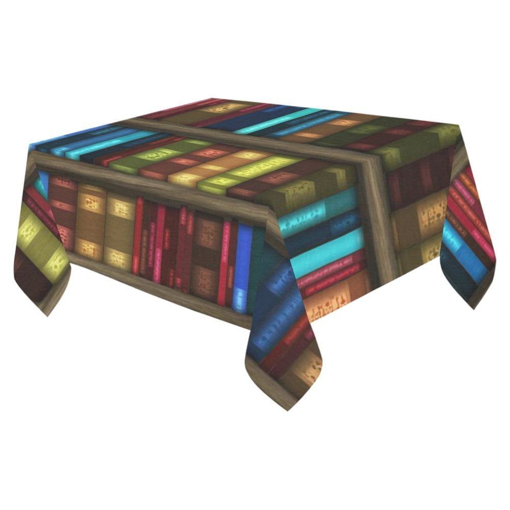 MYPOP Fully Stocked Bookshelves Tablecloth 52x70 Inches, Multicolored ...