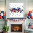Canvas Print Wall Art Oil Paintings July 4th American Flag Butterfly ...