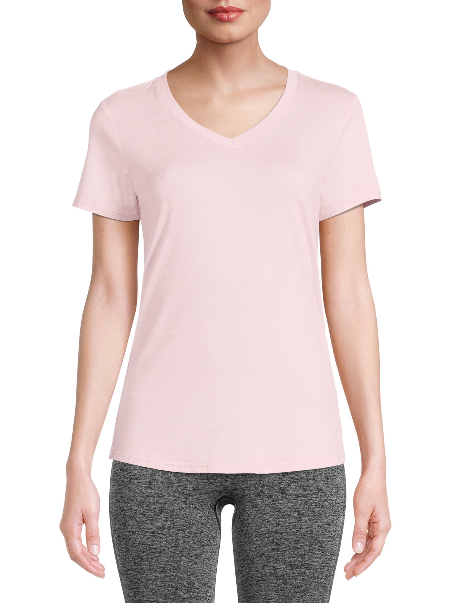 Avia Women's Transition V-Neck Short Sleeve T-Shirt Top - Walmart.com