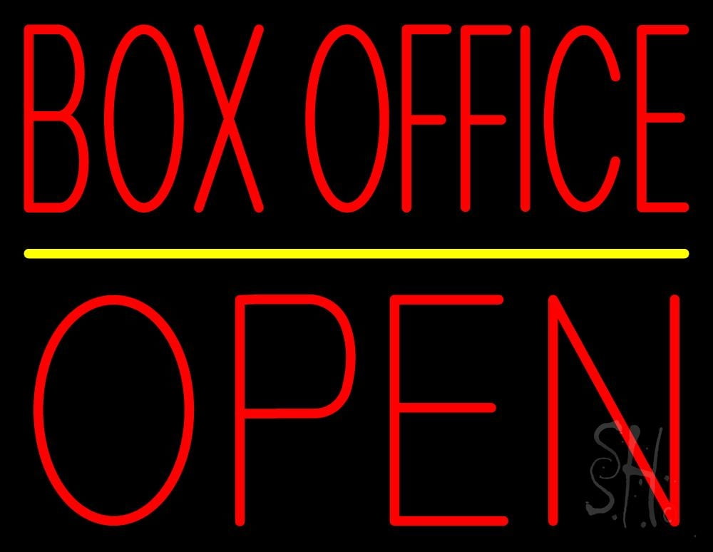 Red Box Office Open LED Neon Sign 15" Tall x 19" Wide - inches Black ...