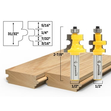 Round Over Rail & Stile with Cove Panel Raiser 3 Bit Router Bit Set ...