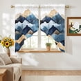 Abstract Graffiti Sheer Curtains Swag Valances for Windows Blue Gold ...