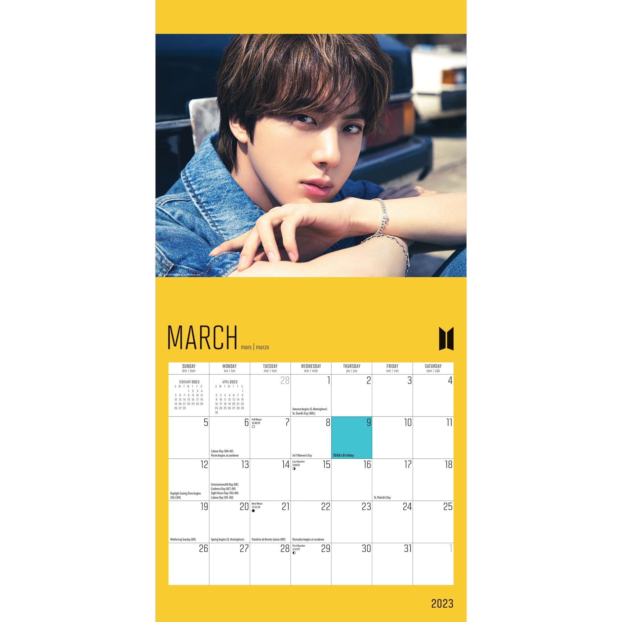 Buy BTS OFFICIAL | 2023 7x14 (Hanging) Monthly Mini Wall Calendar ...