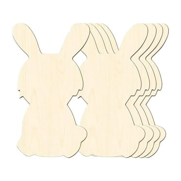 Rushay 5 Pieces Easter Wooden Bunny Cutouts Wooden Rabbit Cutouts ...