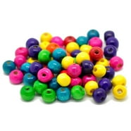 Wooden Round Beads, Assorted Color, 50-Count - Walmart.com